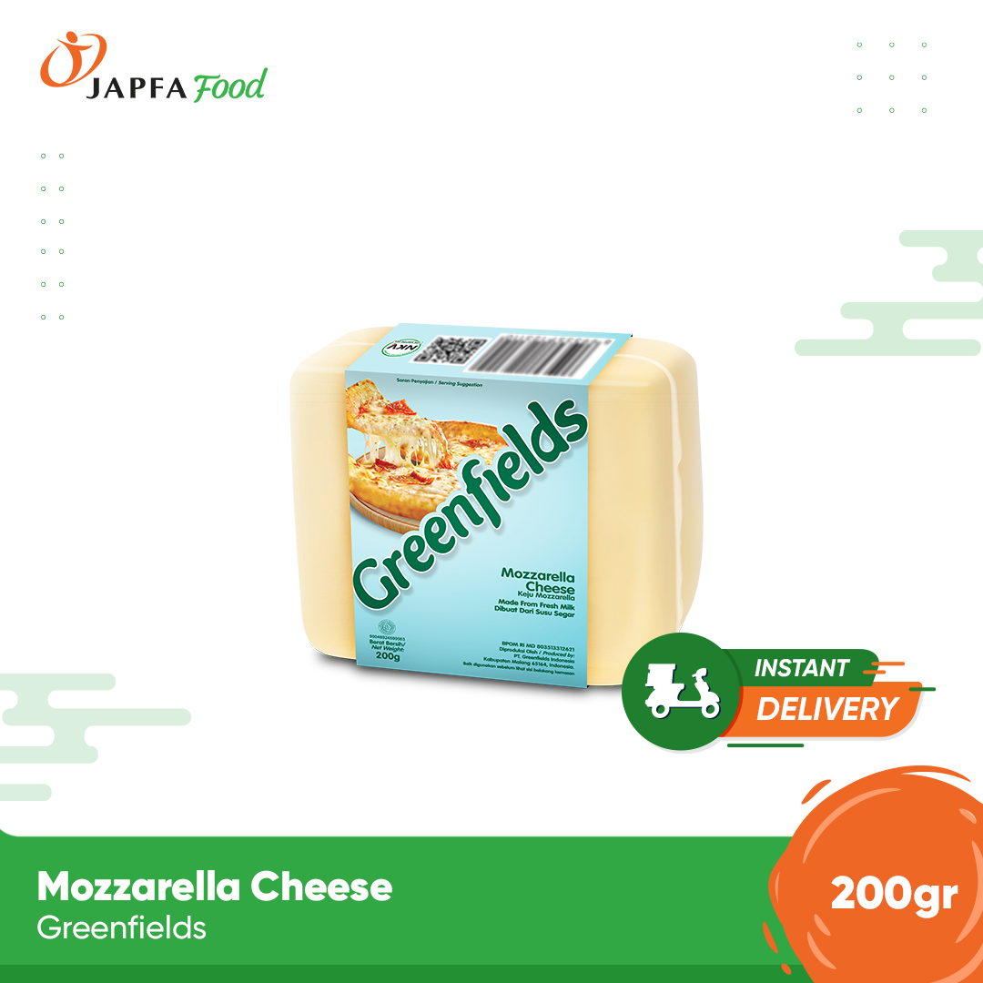 Promo Greenfields Keju Mozzarella Block 200 Gr - 100% Fresh Milk Dari ...