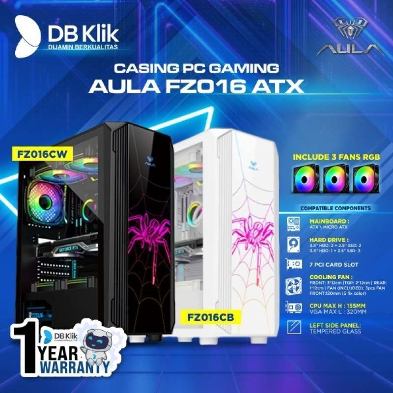 Jual Casing PC Gaming Aula FZ016 ATX include 3 fan - FZ016CW / FZ016CB di Seller DBklik SURABAYA ...
