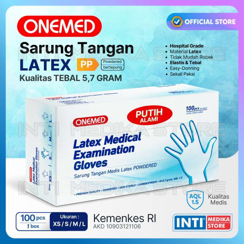 Promo Onemed - Sarung Tangan Medis Latex Powdered | Medical Examination ...