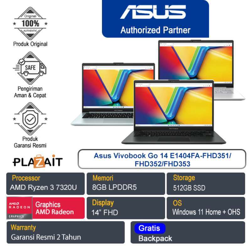 Jual Asus Vivobook Go 14 E1404fa-fhd351 Fhd352 Fhd353/amd Ryzen 3-7320u ...