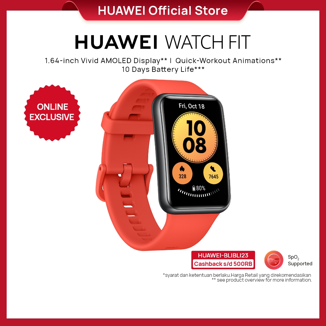 Jual Huawei Watch Fit | Smartwatch | Pemantauan Spo2 24 Jam | 10 Days ...
