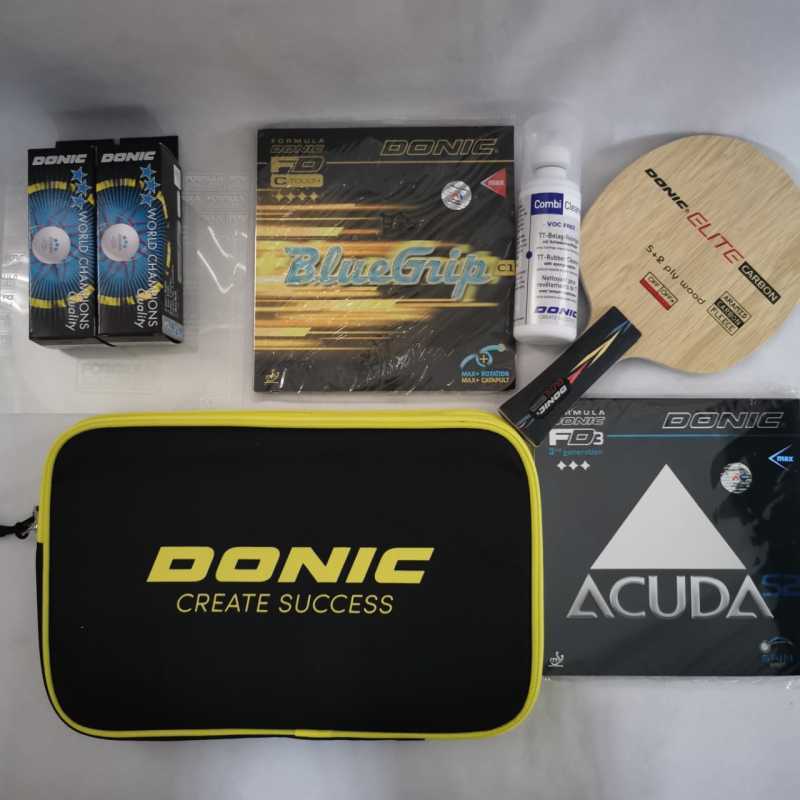 Jual Bat Tenis Meja Donic Elite Offensive Lengkap Karet & Asesories Set Di Seller Donic ...