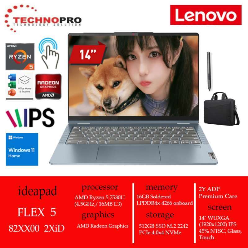 Promo Lenovo Ideapad Flex 5 14abr8 2xid 2vid || Amd Ryzen 5 7530u Amd Radeon 16gb 512gb Ssd ...