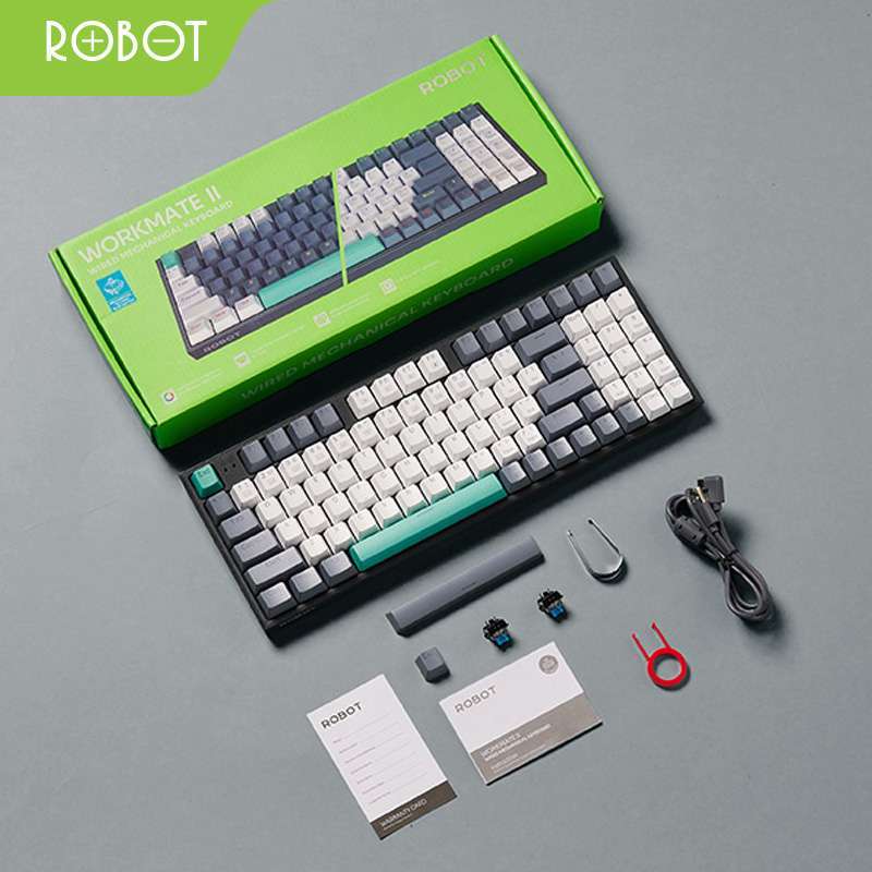 Promo Robot Workmate Ii Mechanical Keyboard Gaming Wired 94 Keys Pbt ...