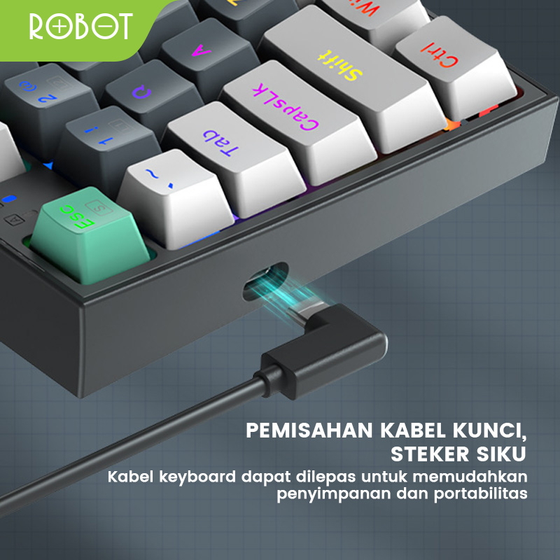 Promo ROBOT WORKMATE II Mechanical Keyboard Gaming Wired 94 Keys PBT Keycaps - Garansi Resmi 1 ...