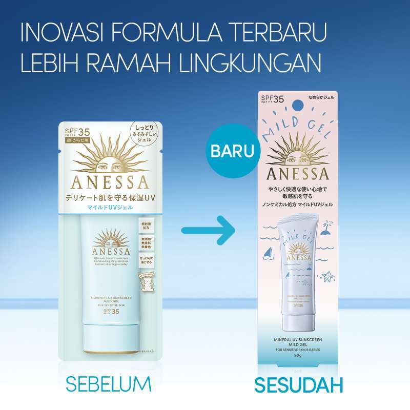 Jual Anessa - Moisture Uv Sunscreen Mild Gel 90g - Sunscreen Kulit Normal / Kering Spf 35+ Pa ...
