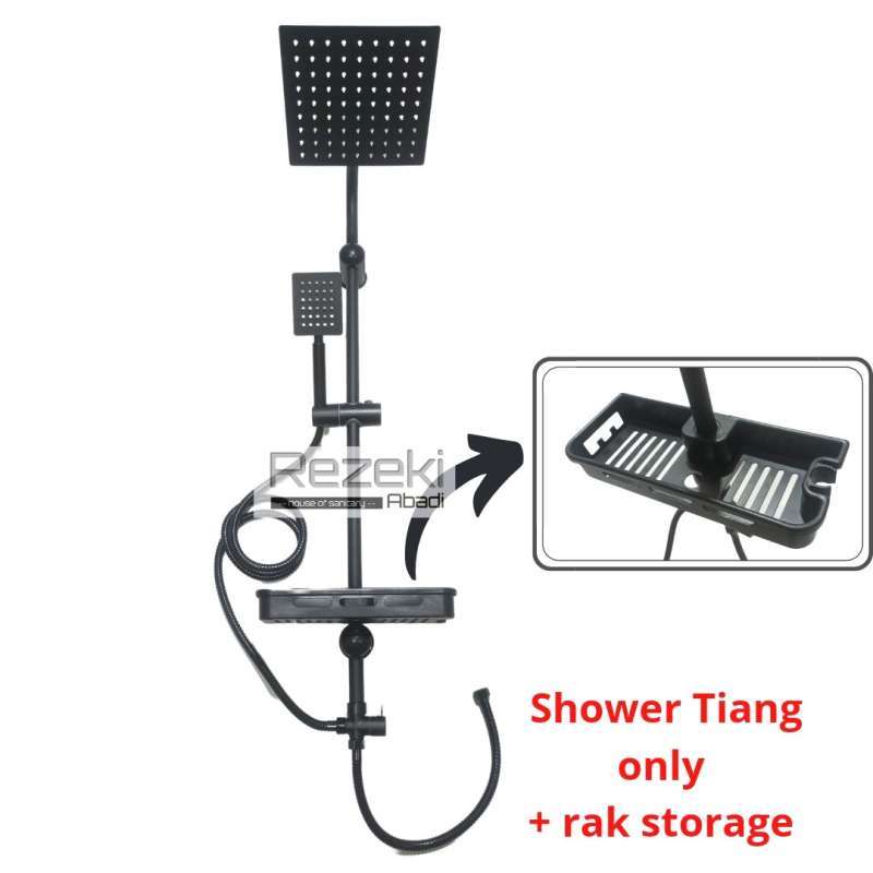 Jual Shower Tiang Set Black Series - Shower Mandi warna HITAM di Seller ...