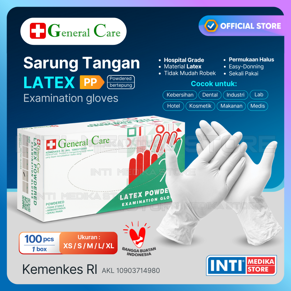 Jual General Care - Sarung Tangan Latex Powdered | Examination Gloves ...