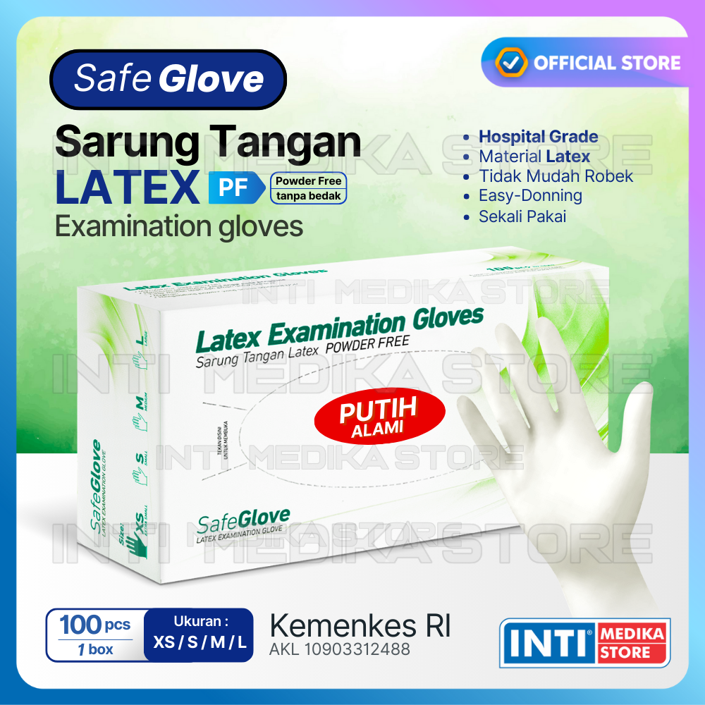 Promo Safeglove - Sarung Tangan Latex Powder Free Tanpa Tepung ...
