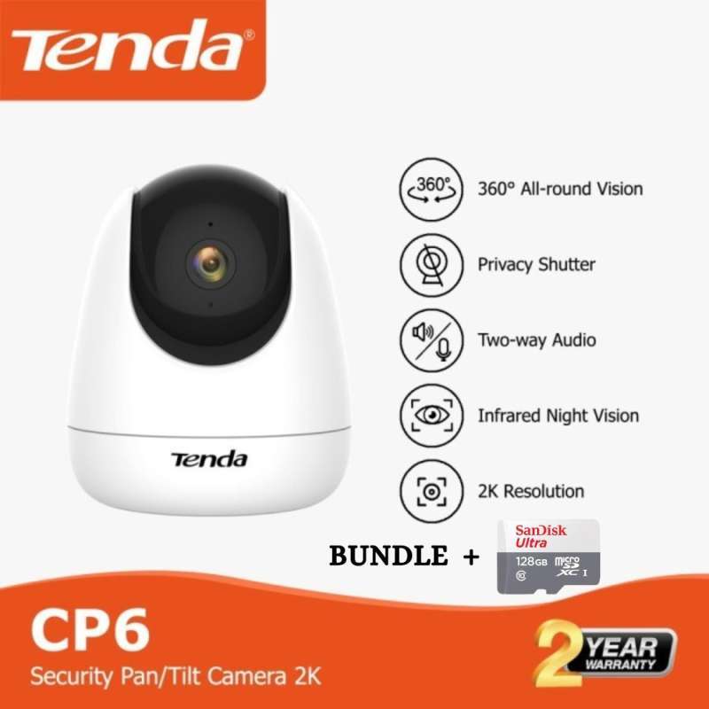 Jual Tenda CP6 IP Cam 2K Security Pan/Tilt Indoor Camera - CP6+64GB di ...