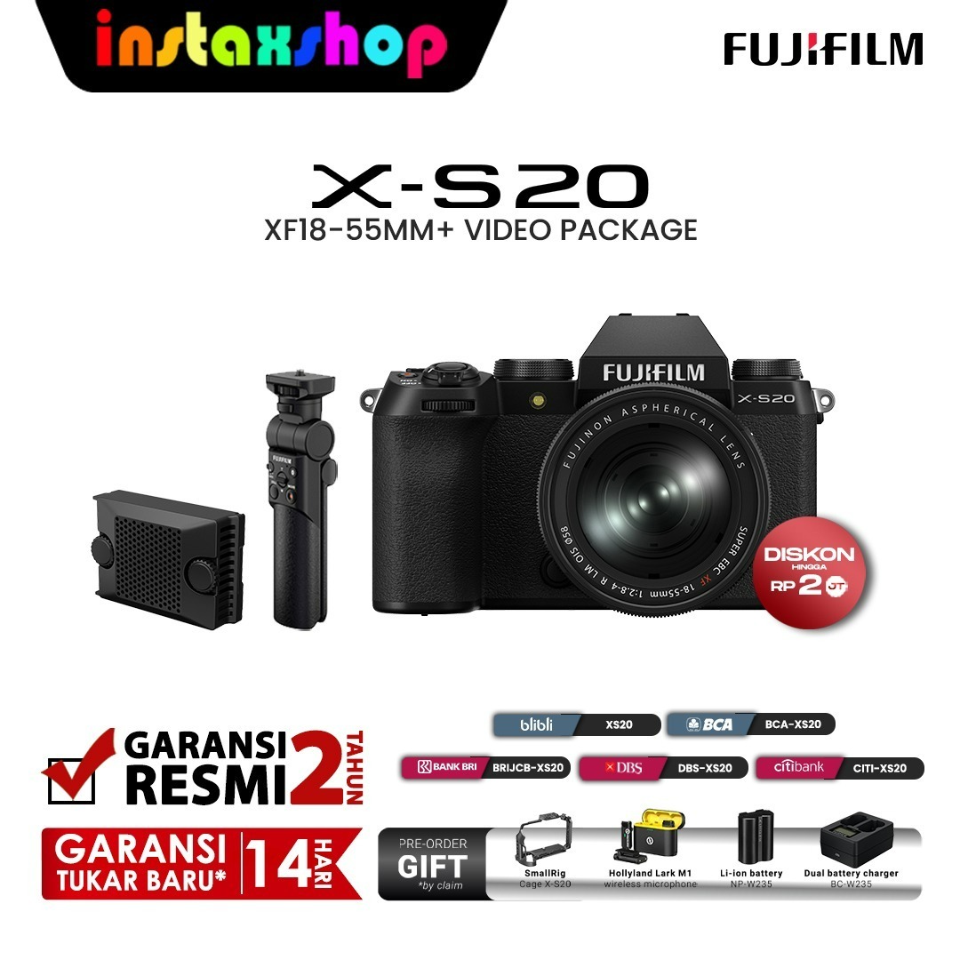 Jual INSTAXSHOP Fujifilm XS20 X-S20 Body Kit XF 18-55mm Video Package Kamera Mirrorless Resmi di ...
