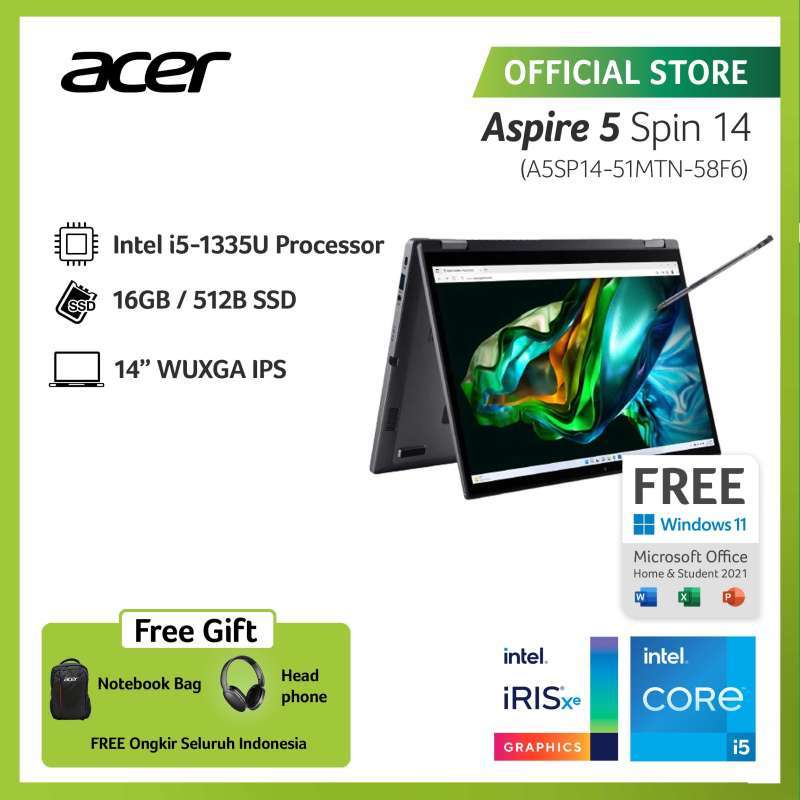 Promo Acer Aspire 5 Spin 14 A5sp14-51mtn-58f6 14 I5-1335u Ram 16gb ...