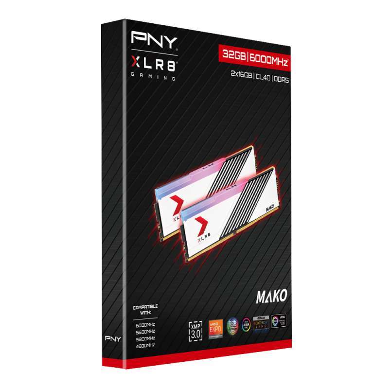 Promo Pny Xlr8 Ddr5 6000 Mhz Mako Rgb - 16gb Putih Diskon 4% Di Seller ...