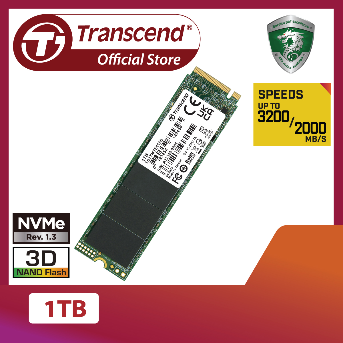 Jual Transcend Ssd M.2 Pcie Mte115s Nvme Gen3 X4 - 1tb Di Seller Transcend Official Store ...
