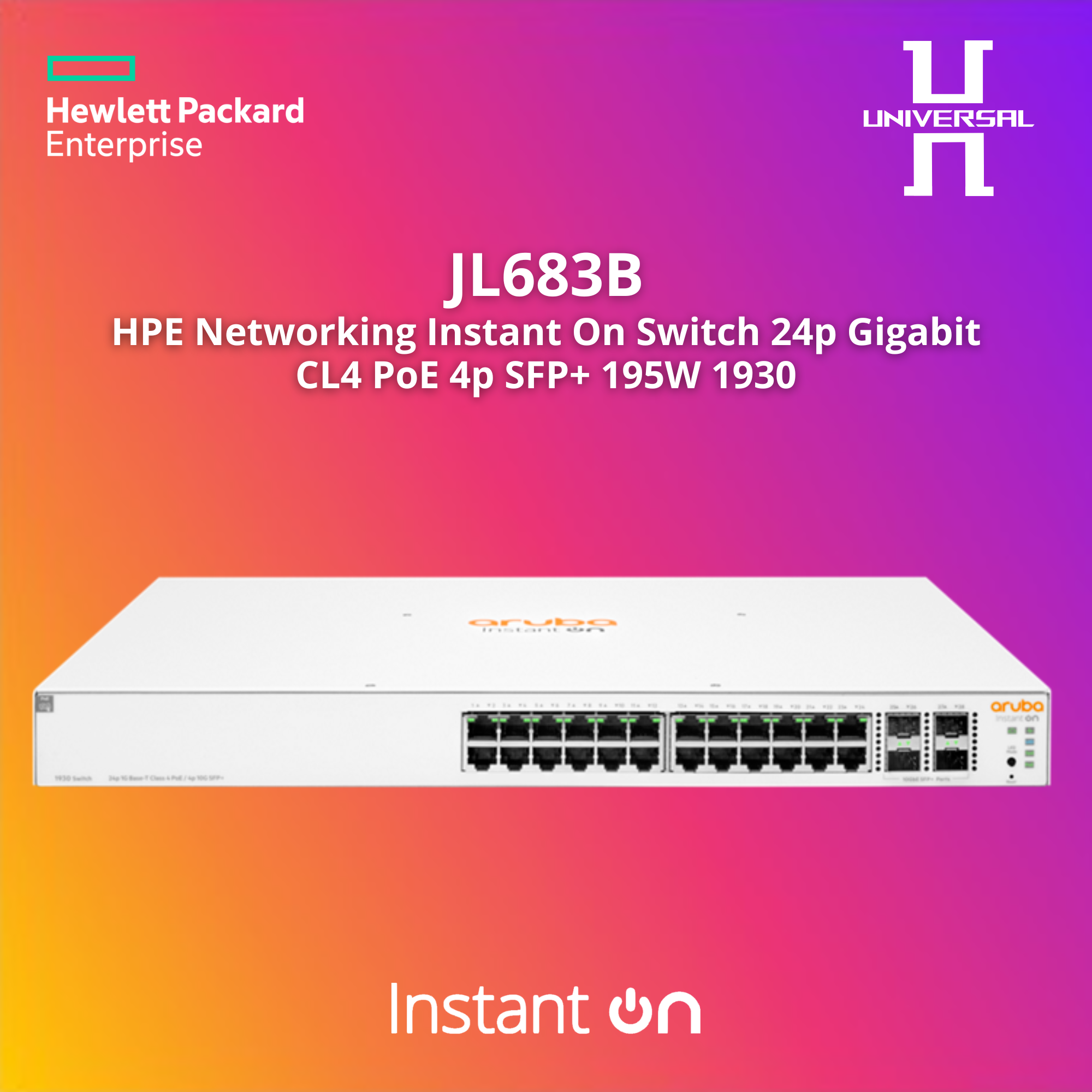 Jual Hpe Networking Instant On 1930 Jl683b 24 Port Gigabit Poe+ 195w ...