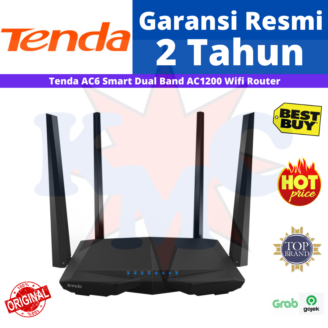 Promo Tenda AC1200 AC6 AC 1200 Smart Dual Band Wireless Router Diskon 17% di Seller Karya Megah ...