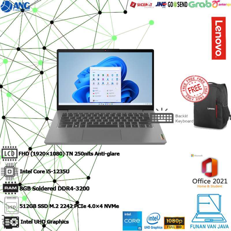 Jual Lenovo Ideapad Slim 3i 14iau7-82rj005nid /core I5-1235u/8gb/512gb ...