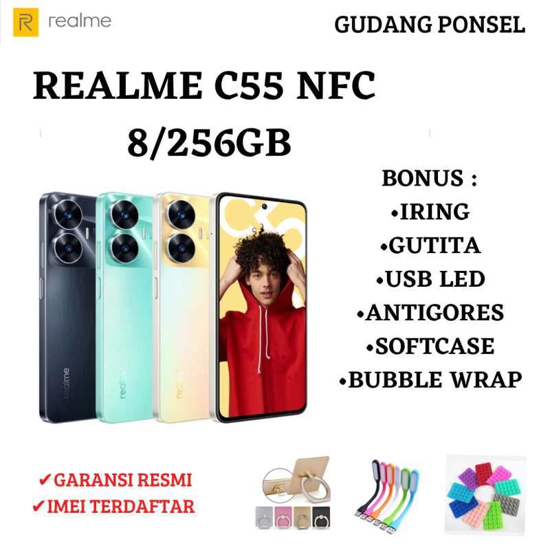 Promo Realme C55 8/256gb Nfc Garansi Resmi + Bonus - Gold Diskon 28% Di Seller Gudang Ponsell ...