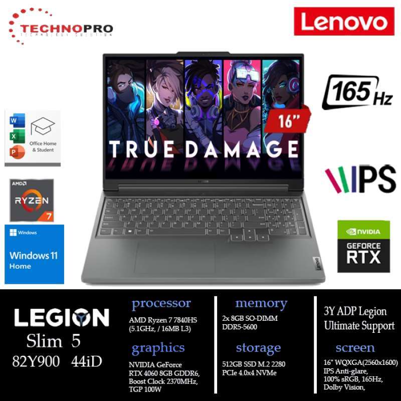Jual Lenovo Legion Slim 5 16aph8 44id || Amd Ryzen 7 7840hs Rtx 4060 ...