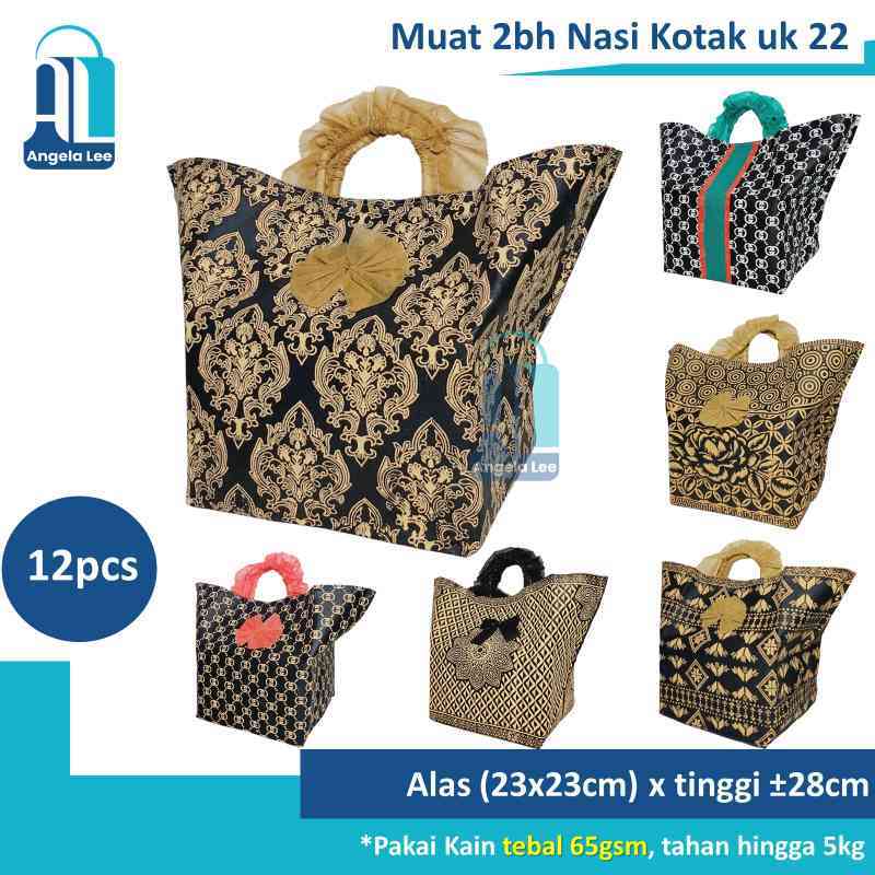 Promo 12pcs Tas Kain Spunbond Pita Eksklusif Tebal 2box Nasi Kotak ...