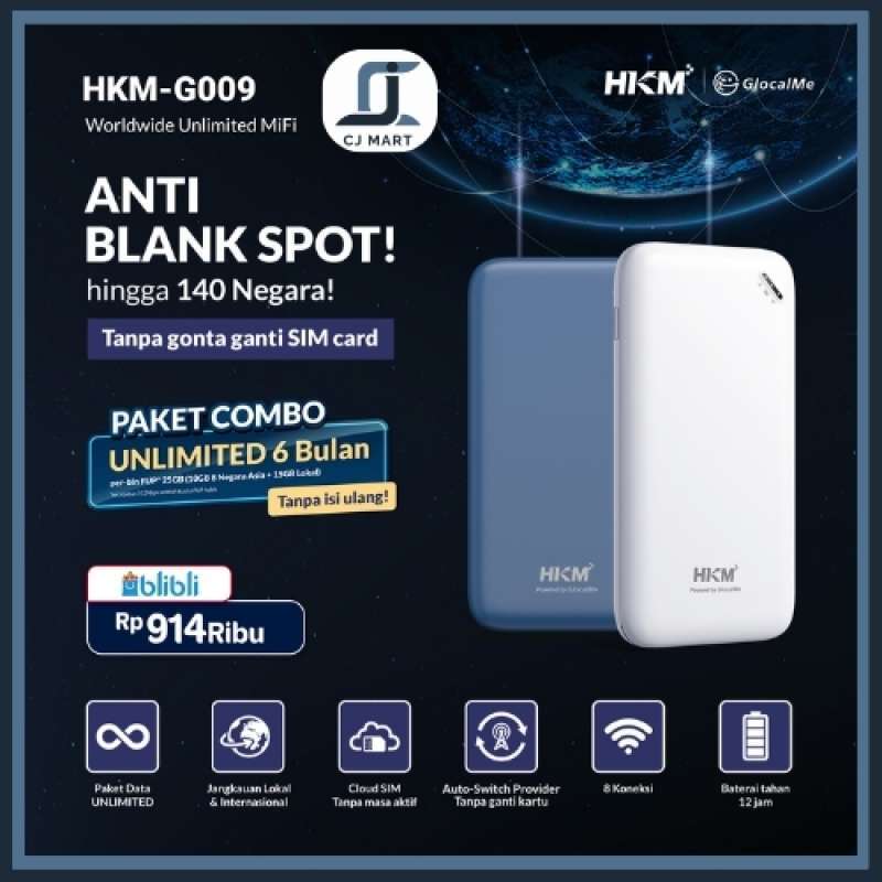 Promo Hkm G009 Modem Mifi Worldwide Portable Wifi - Garansi Resmi Diskon 49% Di Seller Cjmart ...