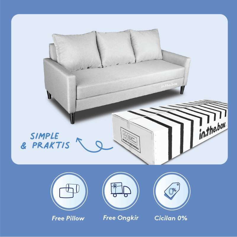 Jual Inthebox Pocket Spring Sofa 3 Seater Minimalis Free 2 Bantal Sofa ...