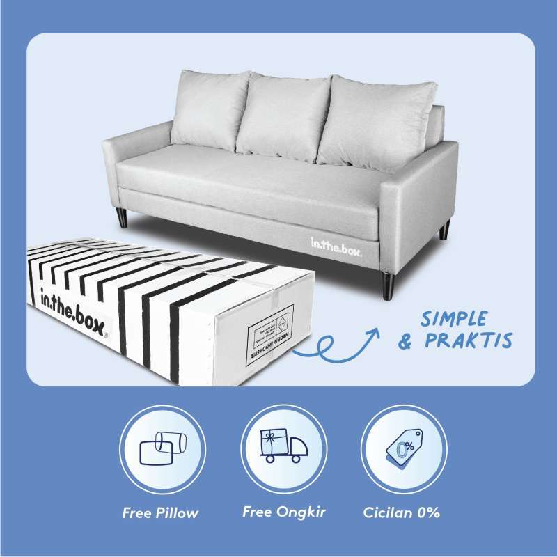 Jual Inthebox Pocket Spring Sofa 3 Seater Minimalis Free 2 Bantal Sofa ...