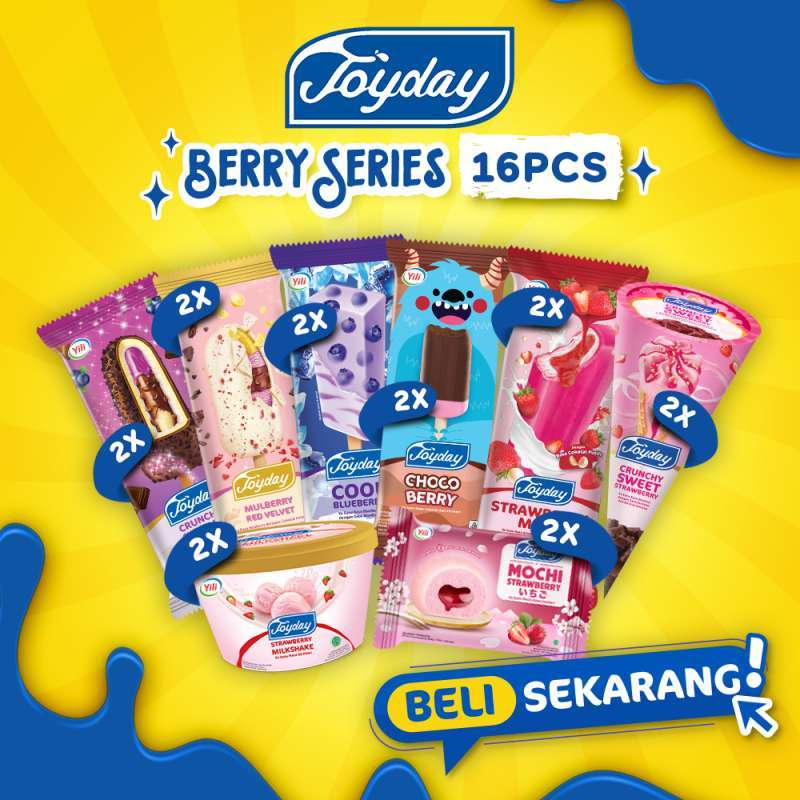 Jual Joyday Ice Cream Package Berry Series - Isi 16pcs Es Krim Mix ...