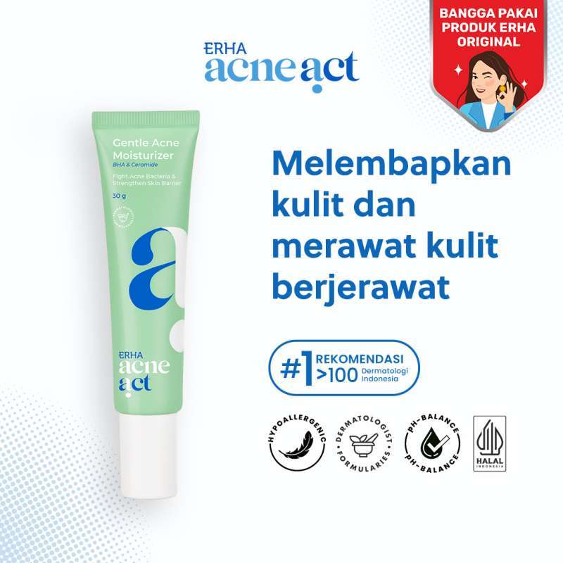 Erha Acneact Gentle Acne Moisturizer Bha Ceramides Lengkap Harga ...