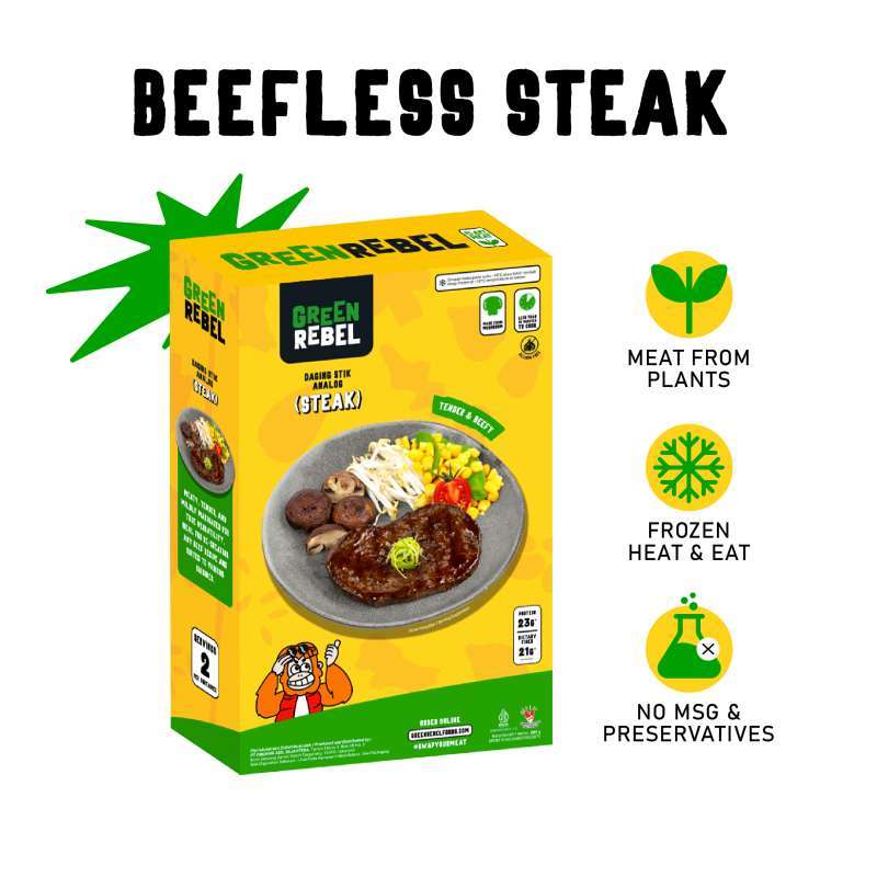 Promo Green Rebel Beefless Steak | Daging Steak Vegan | 200 gr Diskon ...