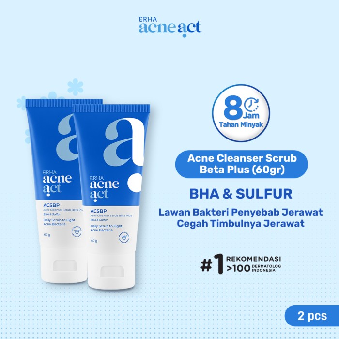 Promo ERHA Bundling Acne Cleanser Scrub Beta Plus ACSBP 2 pcs- Sabun ...
