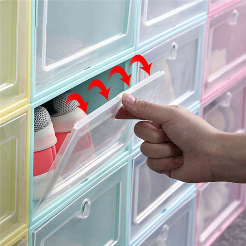 Promo Sk-c158 Kotak Sepatu Lipat Transparan Tebal Shoes Storage Box ...