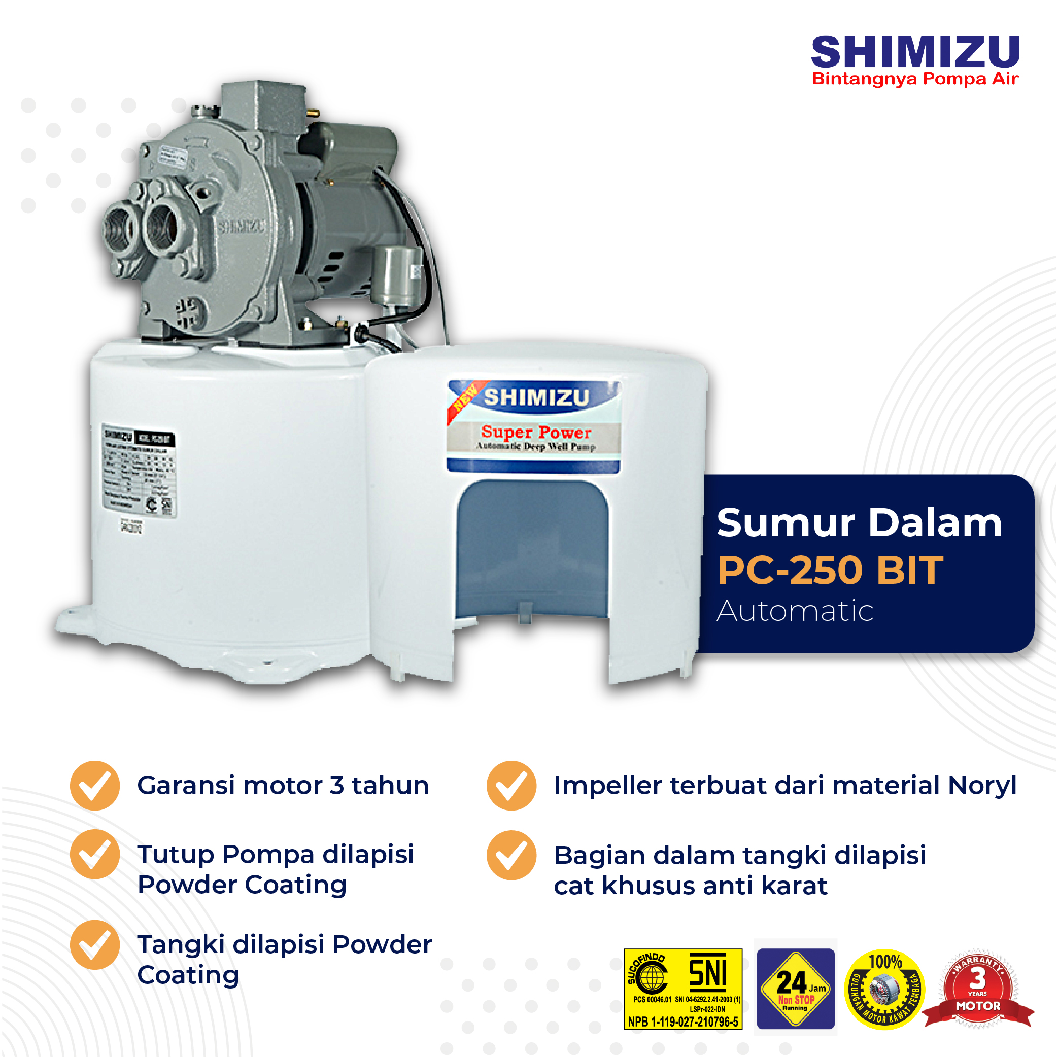 Jual Pompa Air Shimizu PC250BIT Sumur Dalam Otomatis Jet Pump di Seller Shimizu Official Store ...