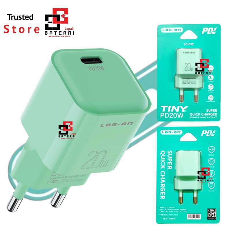 Promo Log On - C52 Tiny Pd20w Batok Charger Usb C 3a Super Quick Charger / Power Delivery Fast ...