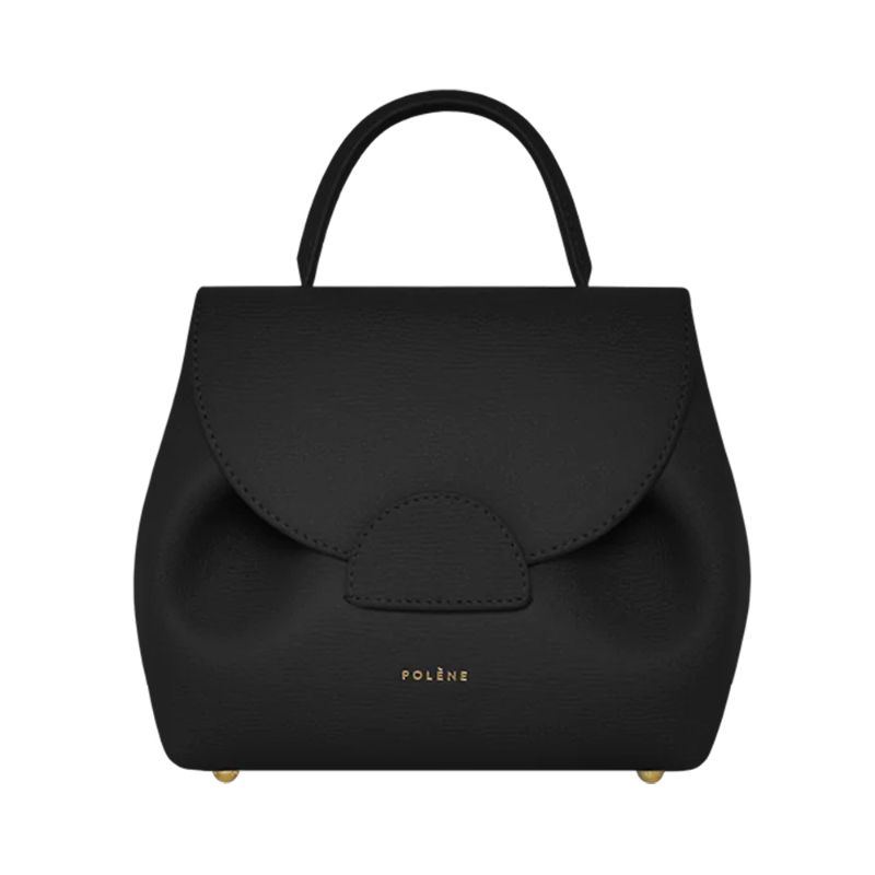 Promo Polene Numero Uno Nano Crossbody Bag Grained Leather Black Ghw ...
