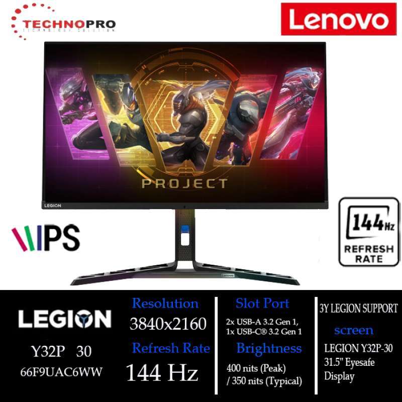 Promo Lenovo Legion Y32p-30 31.5 Inch Wled IPS 4K 144hz Monitor Legion 3Y Legion Support Diskon ...