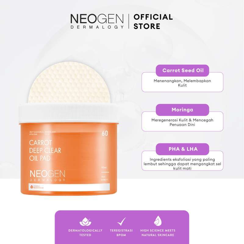 Promo Neogen Dermalogy Carrot Deep Clear Oil Pad Diskon 14% Di Seller ...