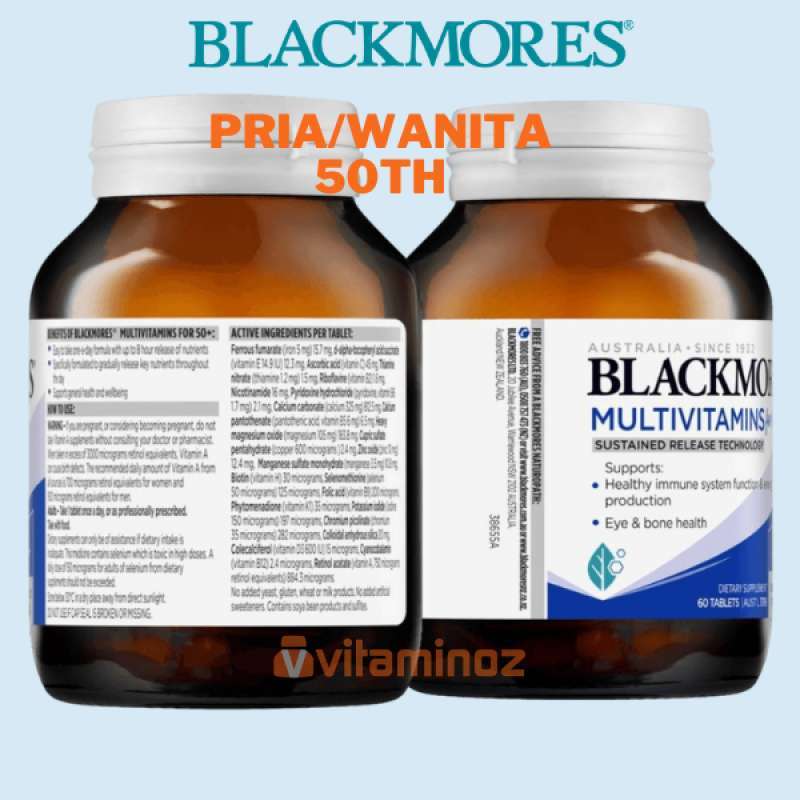 Jual Blackmores Multivitamin Women Men For 50+ Sustained Release - 60 Tab Di Seller Vitaminoz ...