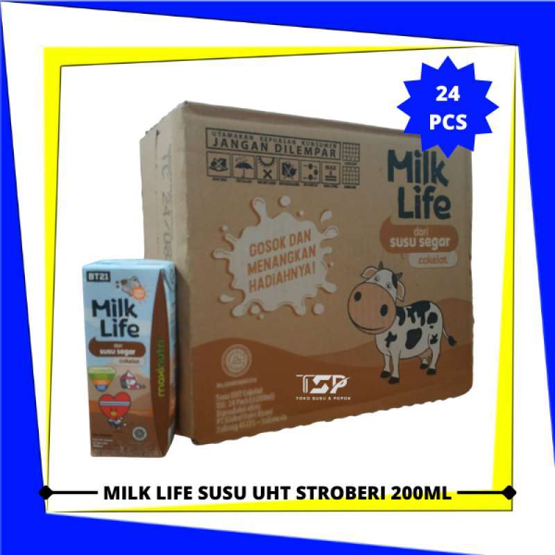 Jual Susu Milk Life UHT Varian Rasa 200ml x 24 pcs (1 Karton) - Plain ...