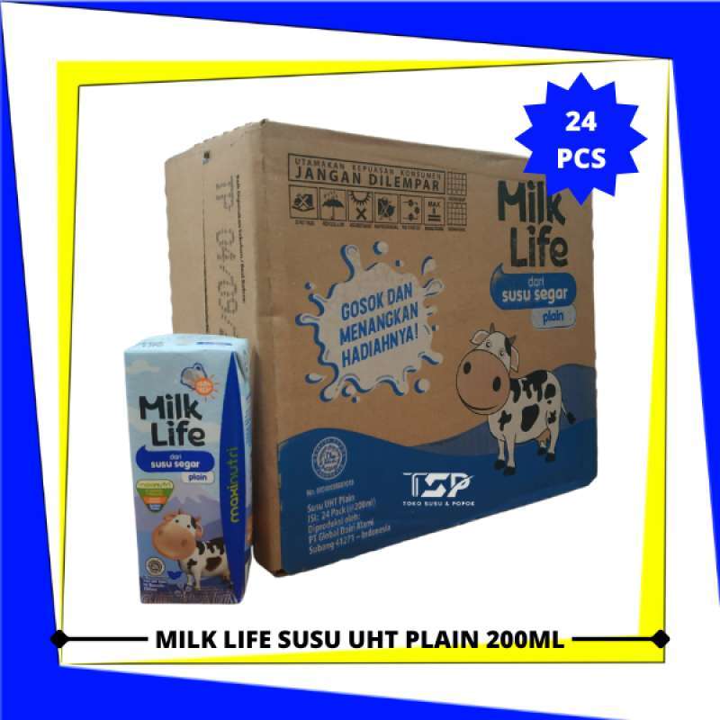 Jual Susu Milk Life UHT Varian Rasa 200ml x 24 pcs (1 Karton) - Plain ...