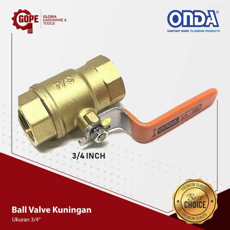 Jual BALL VALVE ONDA STOP KRAN KUNINGAN 3/4 di Seller Gope Hardware ...