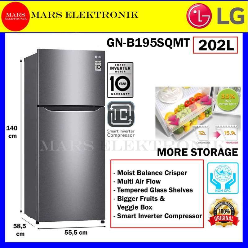 Jual Kulkas Lg Gn-b195 Sqmt / 187 Liter / Gn B 195 Sqmt / Ready Di ...