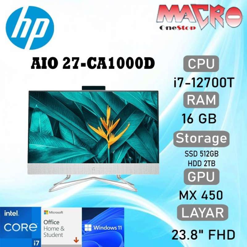 Jual Hp Aio 27-cr0027d I7 -1355u 16gb 512ssd 27 Ips Fhd Touch Win11+ohs ...