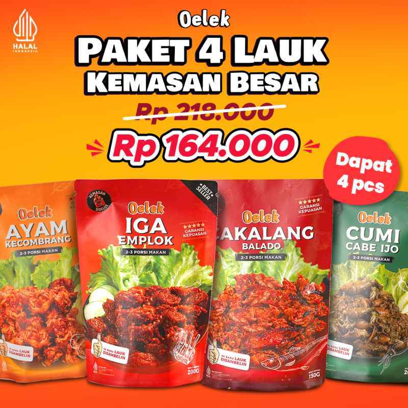 Jual Oelek Paket 4 Laoek / Iga Emplok / Cakalang Balado / Cumi Cabe Ijo ...