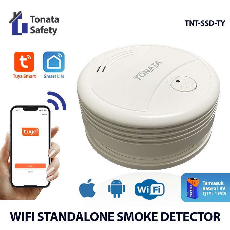 Jual Smart Wifi Smoke Detector / Photoelectric Standalone / Pendeteksi ...