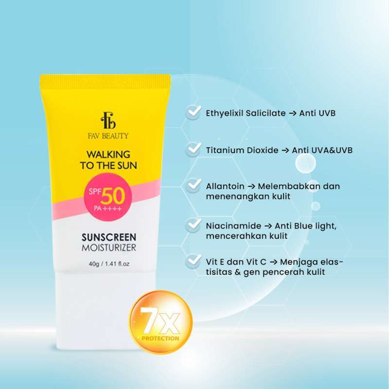 Promo Fav Beauty Hybrid Sunscreen Spf 50 Pa++++ Walking To The Sun 7x ...