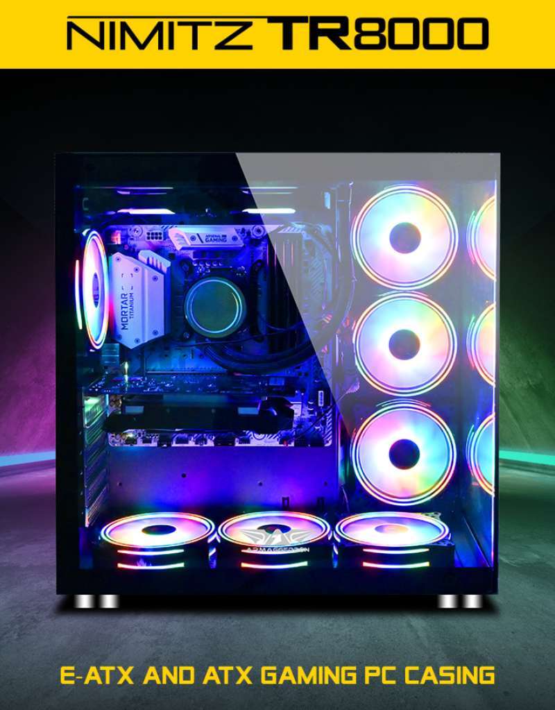 Promo Armaggeddon Casing Gaming Nimitz Tr 8000 Extended Atx And E-atx Gaming Pc Case - Black ...