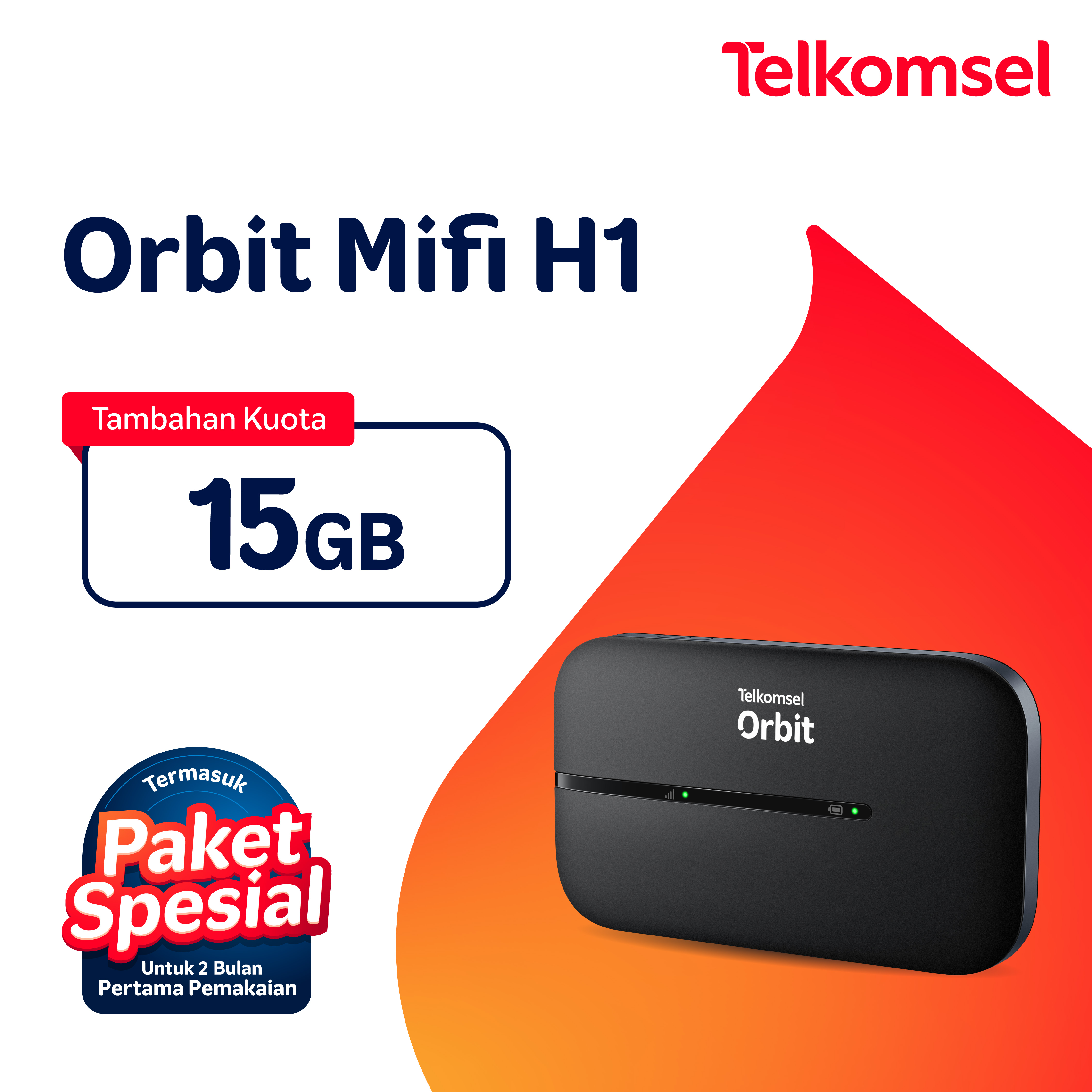 Jual Telkomsel Orbit Mifi H1 Portable Modem Wifi 4G High Speed Bonus ...