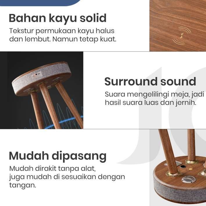 Promo Soleed Meja Speaker Bluetooth 5.0 Wireless Charger Coffee Table ...