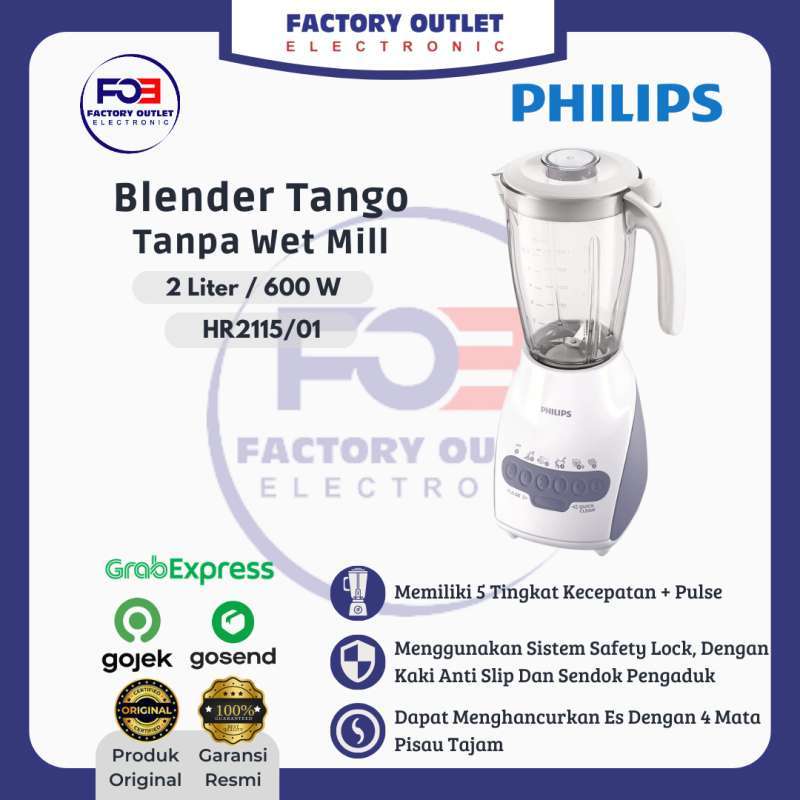 Promo Philips Hr2115/01 Blender Plastik Tango Tanpa Wet Miil Chopper ...